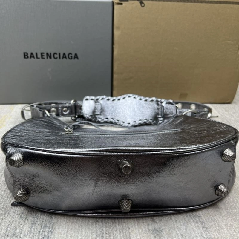 Budget-friendly Balenciaga Le Cagole Half-Moon Dumpling Bag - Silver Edition