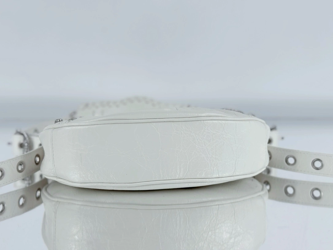 Reasonably priced Balenciaga Le Cagole Half-Moon Dumpling Bag - Small White Wax