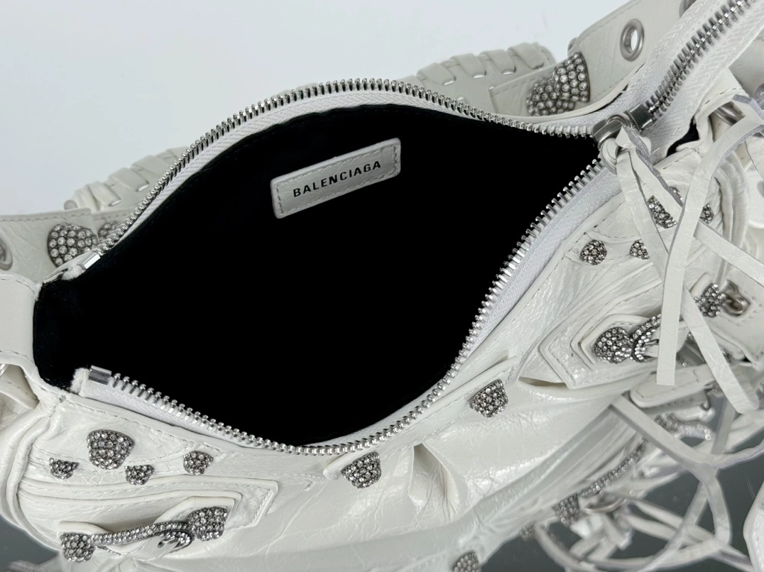 Reasonably priced Balenciaga Le Cagole Half-Moon Dumpling Bag - Small White Wax
