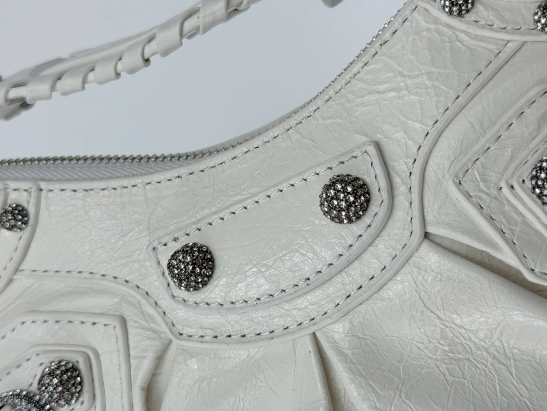 Reasonably priced Balenciaga Le Cagole Half-Moon Dumpling Bag - Small White Wax