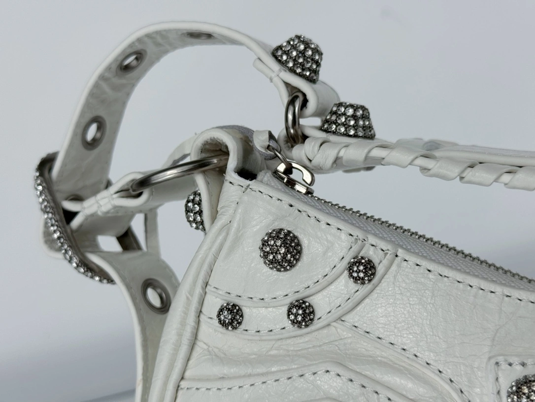 Reasonably priced Balenciaga Le Cagole Half-Moon Dumpling Bag - Small White Wax