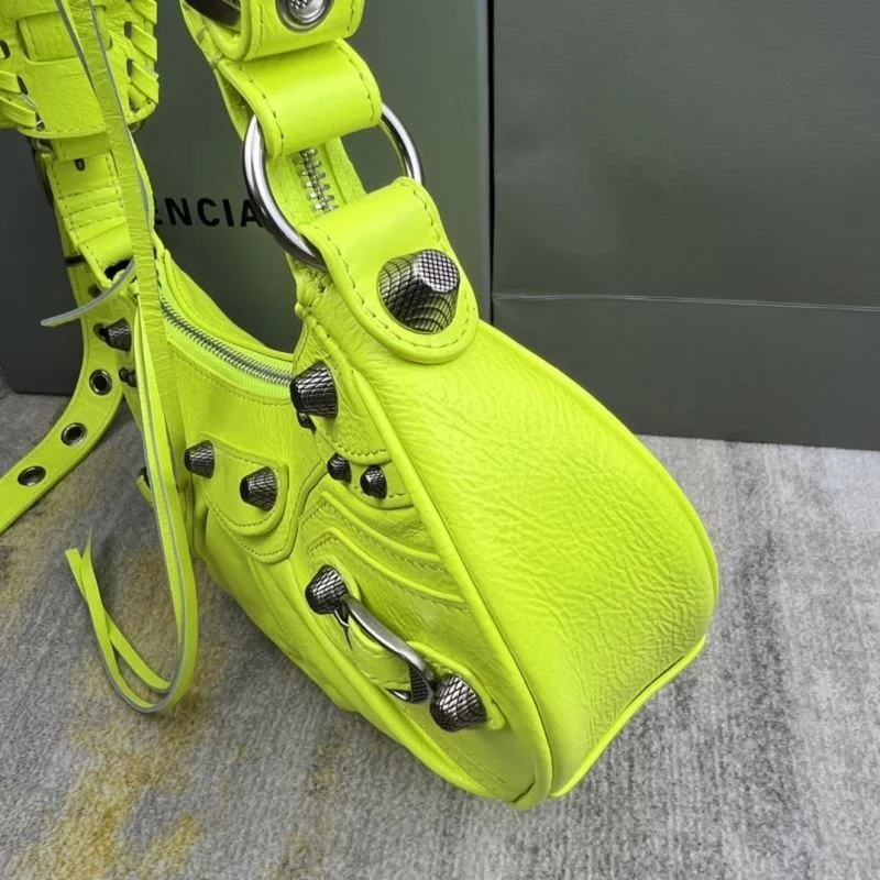 Perfect replica Balenciaga Le Cagole Half-Moon Dumpling Bag in Fluorescent Yellow