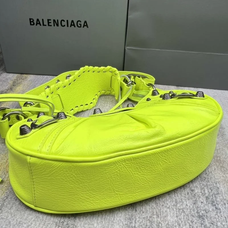 Perfect replica Balenciaga Le Cagole Half-Moon Dumpling Bag in Fluorescent Yellow