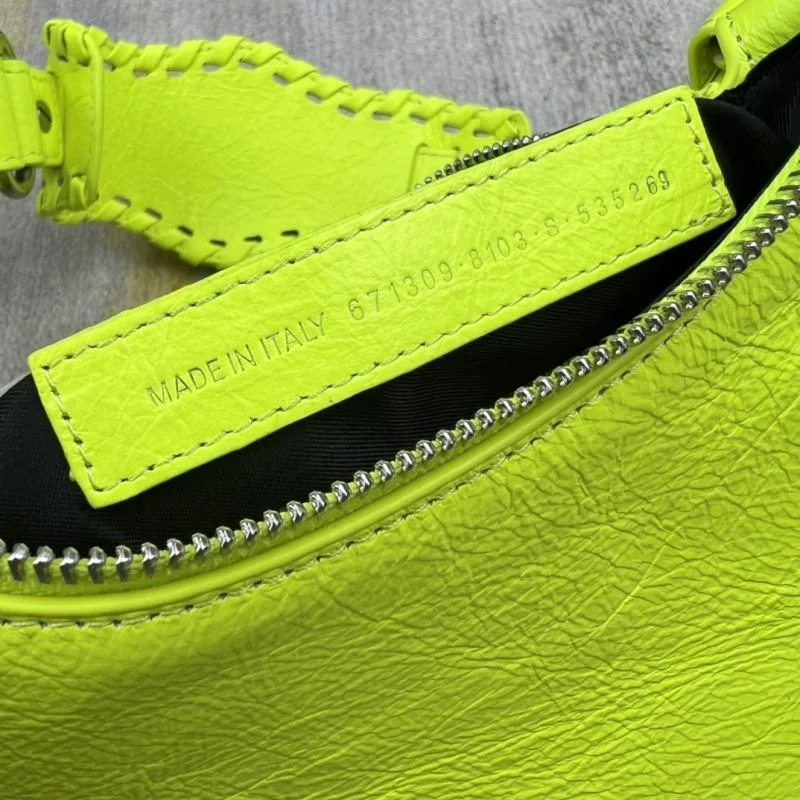 Perfect replica Balenciaga Le Cagole Half-Moon Dumpling Bag in Fluorescent Yellow