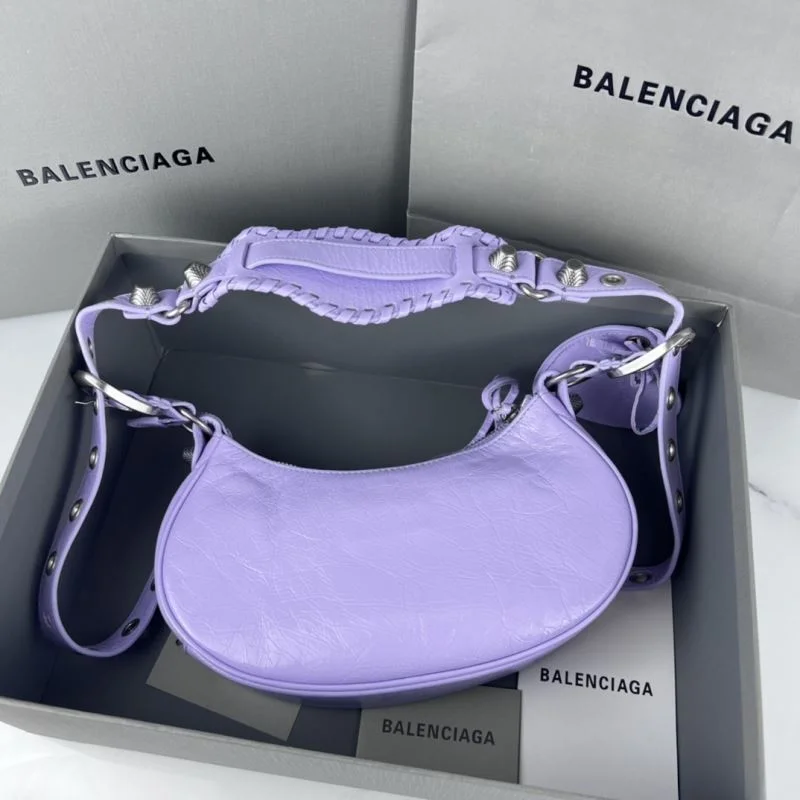 Low-cost Balenciaga Le Cagole Half-Moon Dumpling Bag in Purple