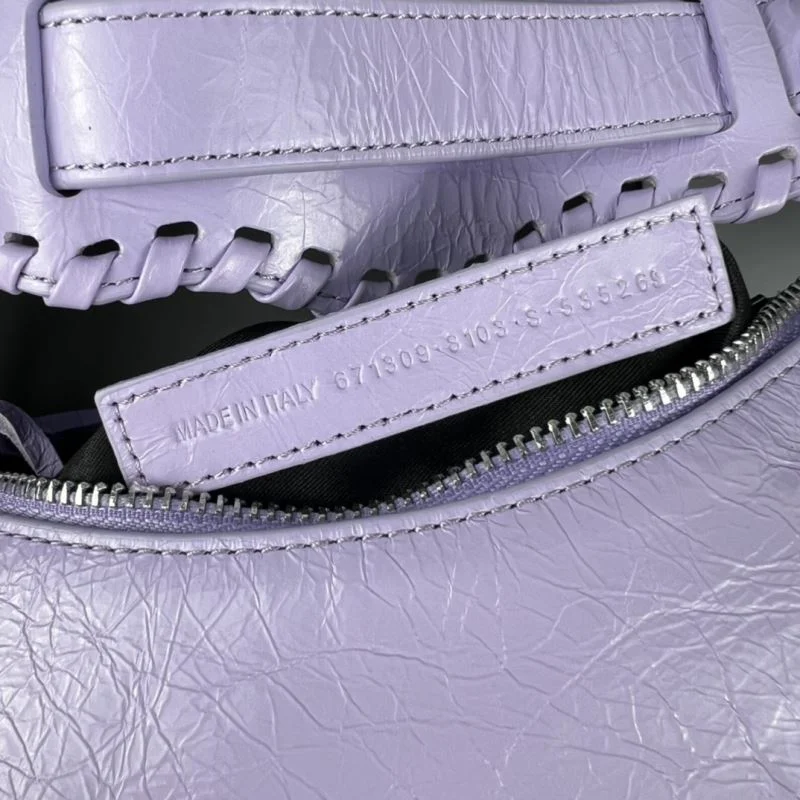 Low-cost Balenciaga Le Cagole Half-Moon Dumpling Bag in Purple