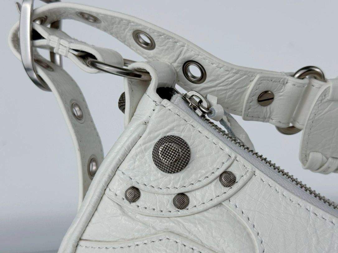 Bargain Balenciaga Le Cagole Half-Moon Dumpling Bag with Silver Buckle