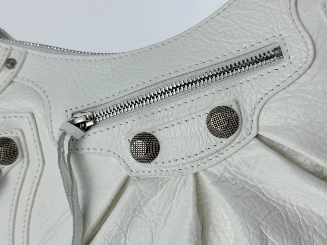 Bargain Balenciaga Le Cagole Half-Moon Dumpling Bag with Silver Buckle