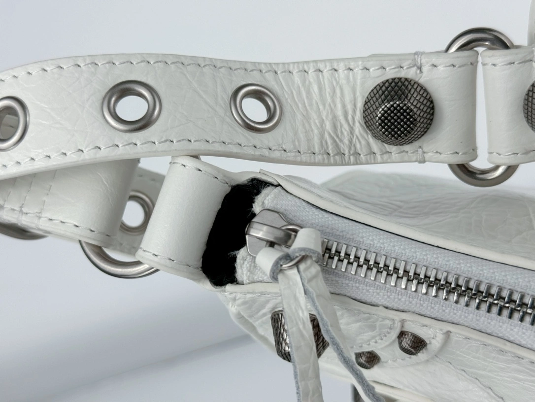 Bargain Balenciaga Le Cagole Half-Moon Dumpling Bag with Silver Buckle