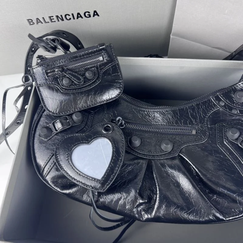 Precise copy Balenciaga Le Cagole Half-Moon Motorcycle Dumpling Bag