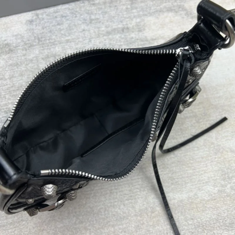 1:1 copy Balenciaga Le Cagole Half-Moon Shoulder Bag in Oil Wax Leather