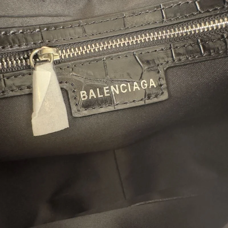Budget-friendly Balenciaga Le Cagole Luxe Crocodile-Embossed Shoulder Bag