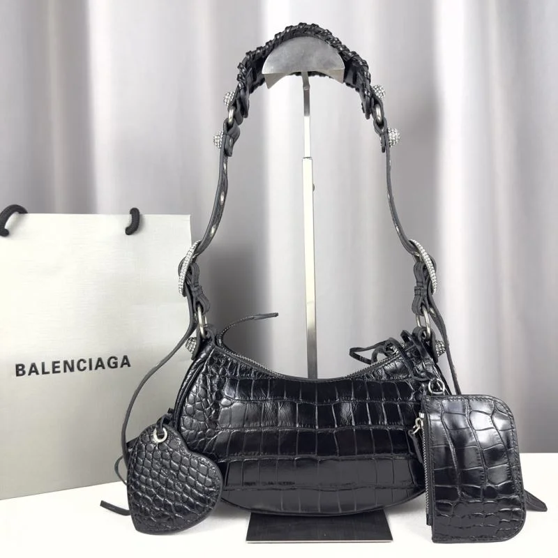 High fidelity Balenciaga Le Cagole Mini Croc-Patterned Shoulder Bag