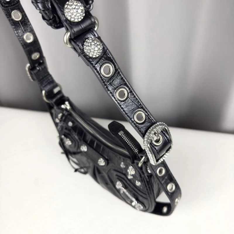 High fidelity Balenciaga Le Cagole Mini Croc-Patterned Shoulder Bag