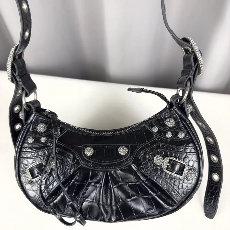 High fidelity Balenciaga Le Cagole Mini Croc-Patterned Shoulder Bag