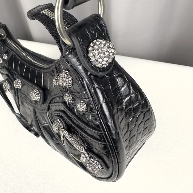 High fidelity Balenciaga Le Cagole Mini Croc-Patterned Shoulder Bag