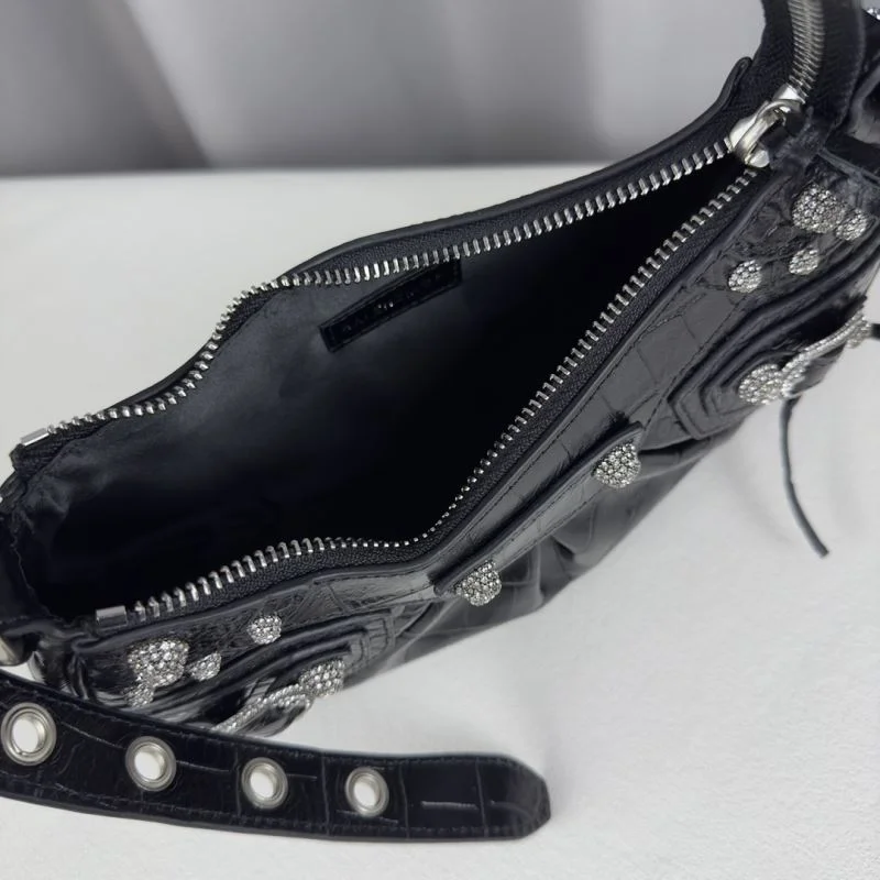 High fidelity Balenciaga Le Cagole Mini Croc-Patterned Shoulder Bag