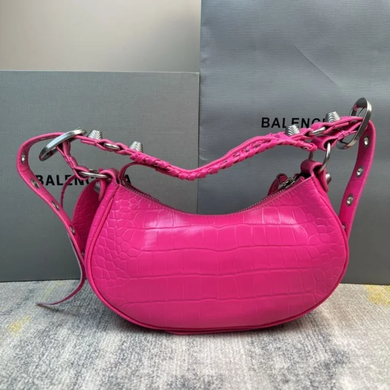 High accuracy Balenciaga Le Cagole Mini Crocodile Half-Moon Bag