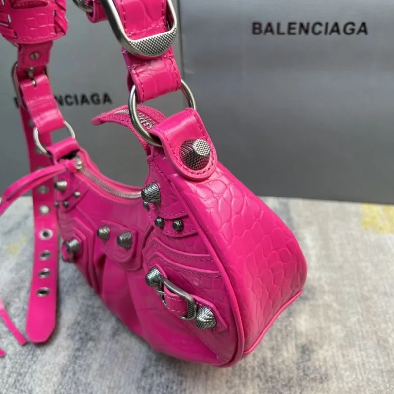 High accuracy Balenciaga Le Cagole Mini Crocodile Half-Moon Bag