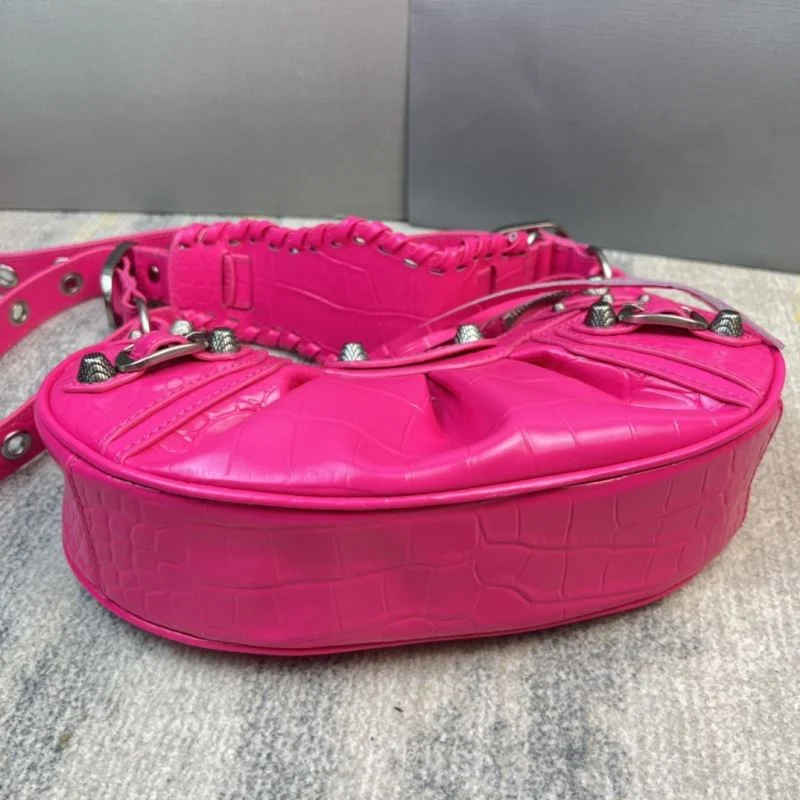 High accuracy Balenciaga Le Cagole Mini Crocodile Half-Moon Bag