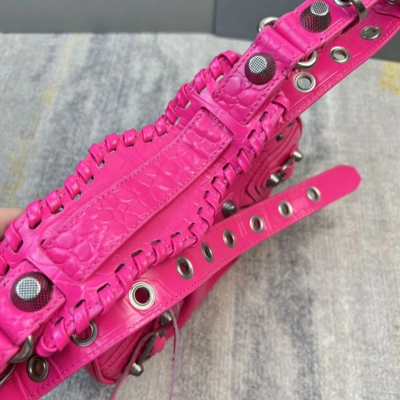 High accuracy Balenciaga Le Cagole Mini Crocodile Half-Moon Bag