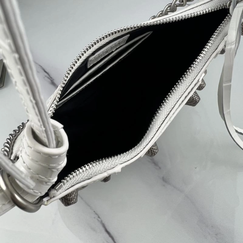 1:1 copy Balenciaga Le Cagole Mini Crocodile Pattern Bag with Silver Buckle