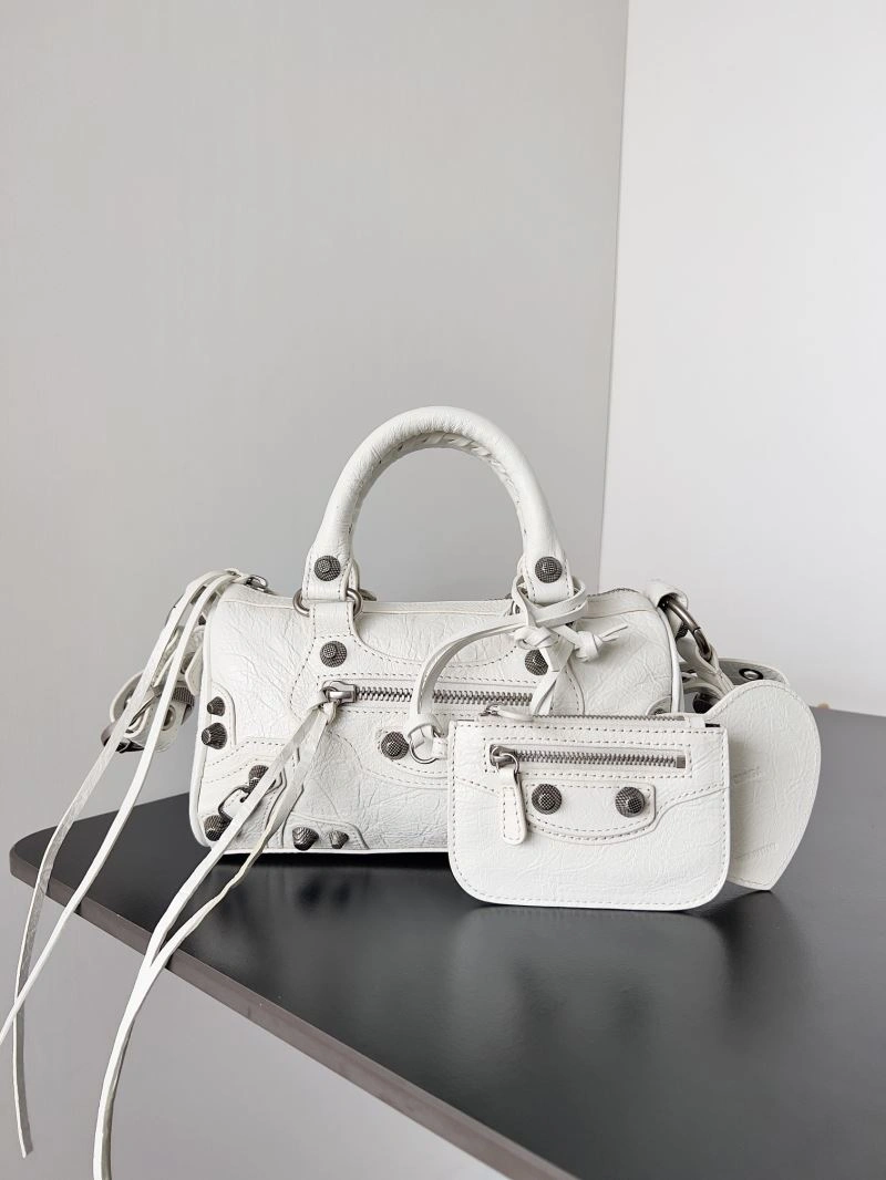 Balenciaga Le Cagole Mini Duffle Bag in Black Lambskin Leather