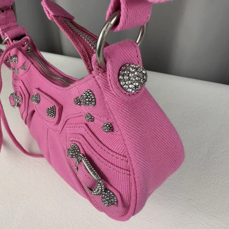 OEM Balenciaga Le Cagole Mini Powder Blue Denim Shoulder Bag