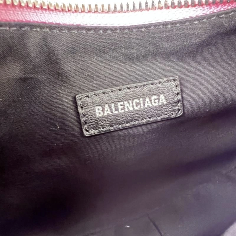 Discounted Balenciaga Le Cagole Mini Rhinestone Denim Half-Moon Bag