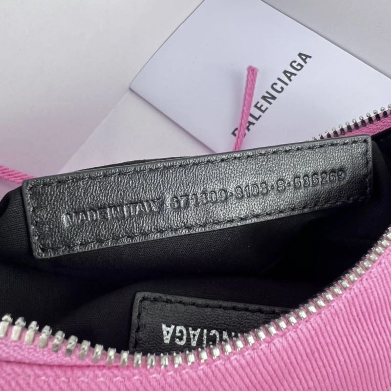 Discounted Balenciaga Le Cagole Mini Rhinestone Denim Half-Moon Bag