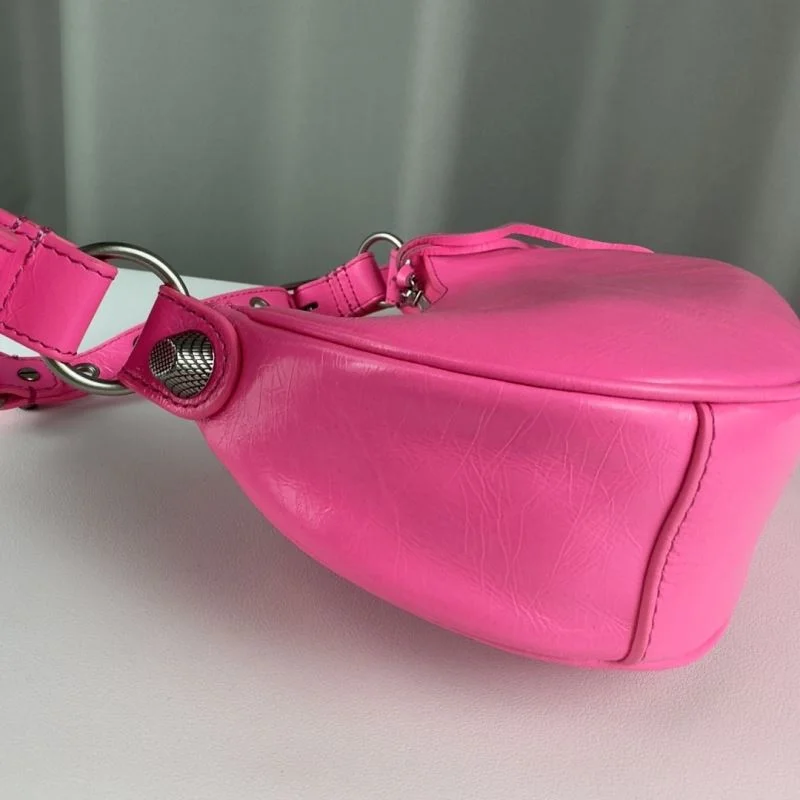 High fidelity Balenciaga Le Cagole Pink Half-Moon Crossbody Bag