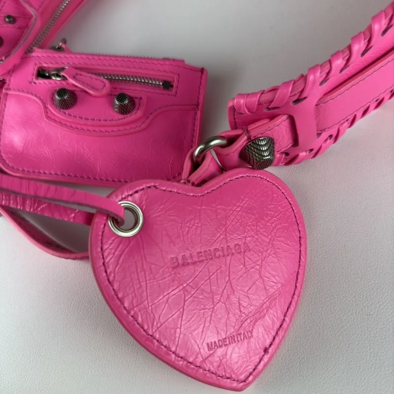 High fidelity Balenciaga Le Cagole Pink Half-Moon Crossbody Bag