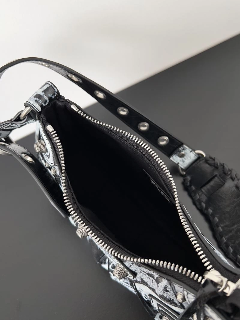 Budget-friendly Balenciaga Le Cagole Retro Half-Moon Studded Handbag