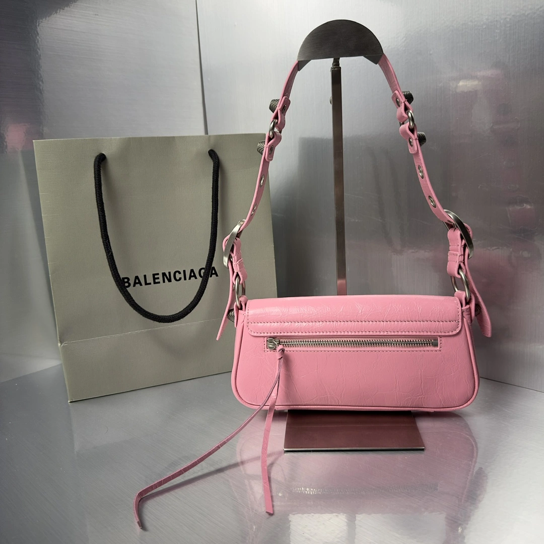 Official Balenciaga Le Cagole Small Baguette Sling Bag in Lambskin