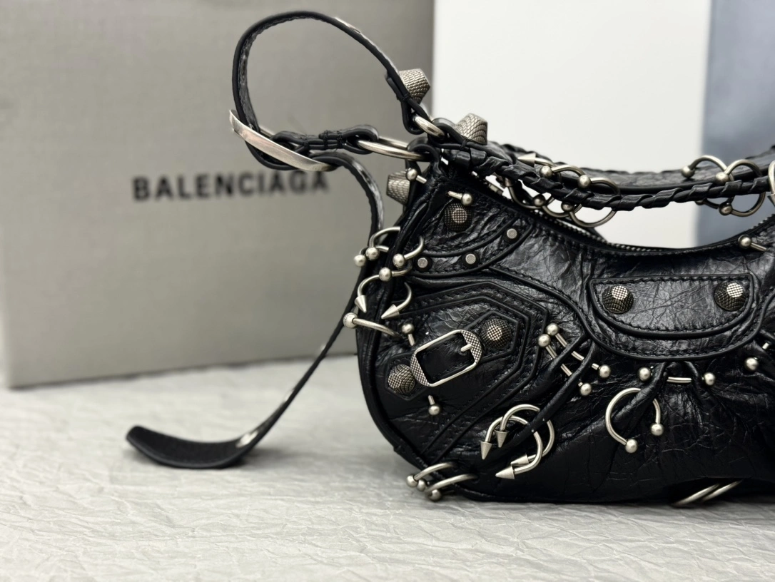 Authentic Balenciaga Le Cagole Studded Motorcycle Bag - Limited Edition