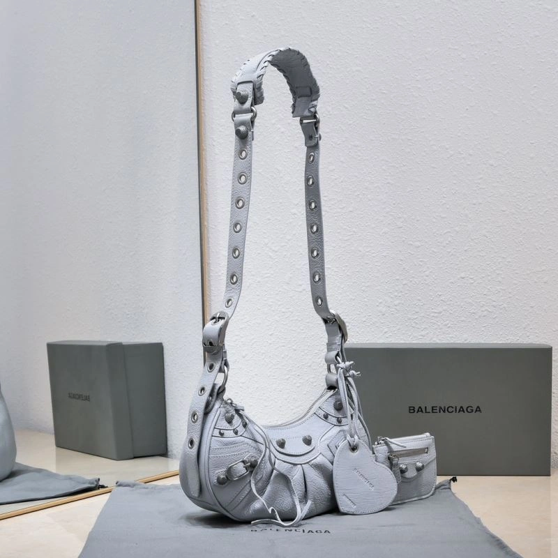Exact replica Balenciaga Light Gray Crescent Bag - 26cm Size