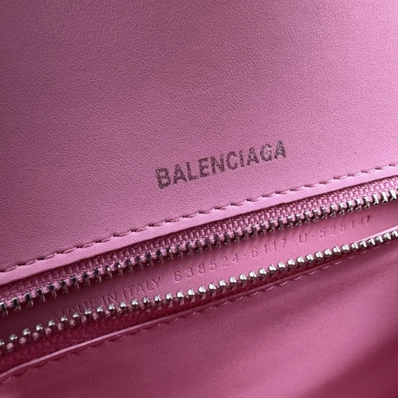 High fidelity Balenciaga Light Pink Crocodile Pattern Balenciaga Hourglass Bag 8895