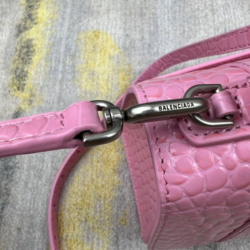 High fidelity Balenciaga Light Pink Crocodile Pattern Balenciaga Hourglass Bag 8895