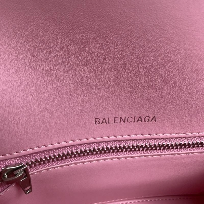 Authentic Balenciaga Light Pink Crocodile Pattern Hourglass Bag S Size