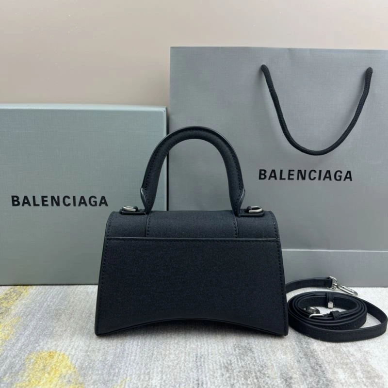 Affordable Balenciaga Luminous Crescent Hourglass Bag - Shiny Black Balenciaga