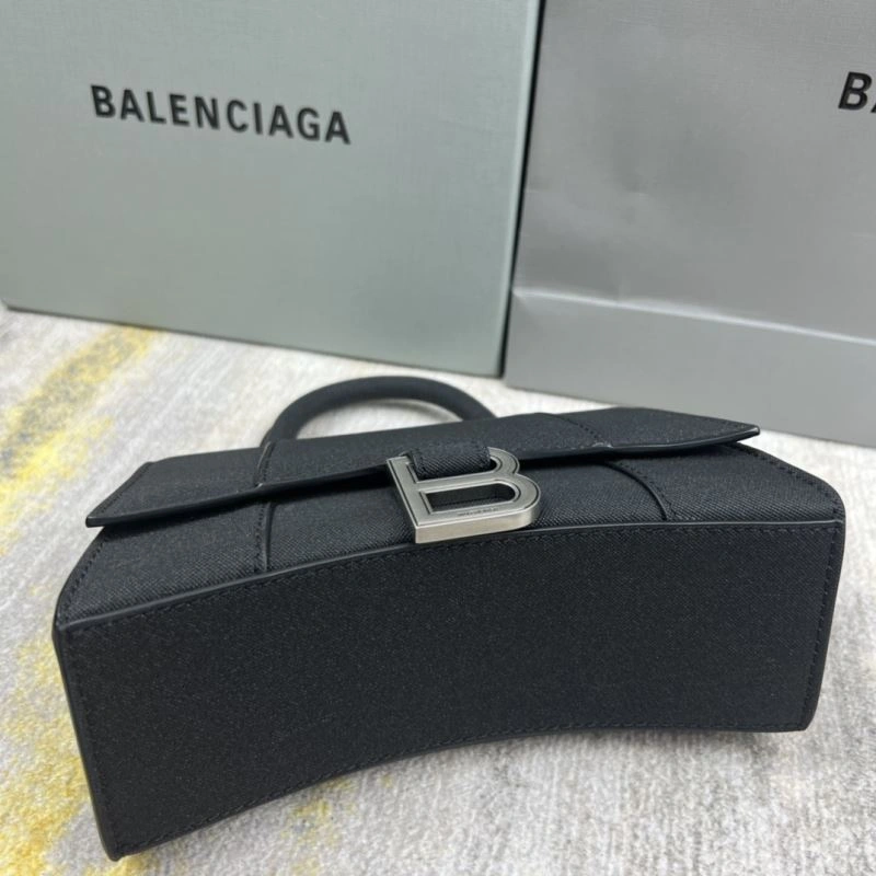 Affordable Balenciaga Luminous Crescent Hourglass Bag - Shiny Black Balenciaga