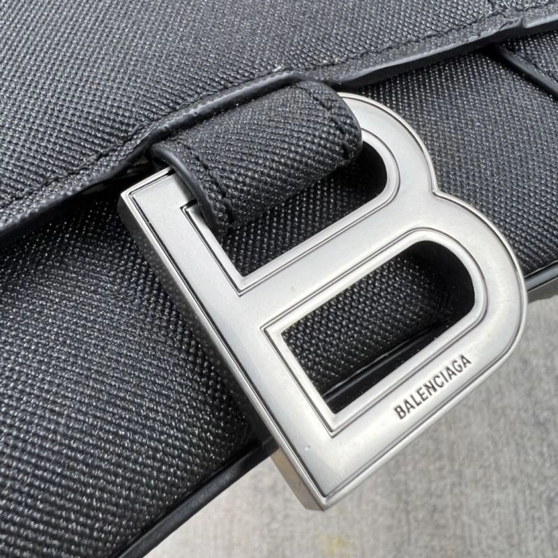 Affordable Balenciaga Luminous Crescent Hourglass Bag - Shiny Black Balenciaga