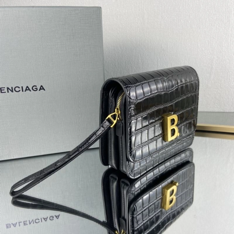 Exact replica Balenciaga Luxe Crocodile-Embossed Big B Tofu Bag