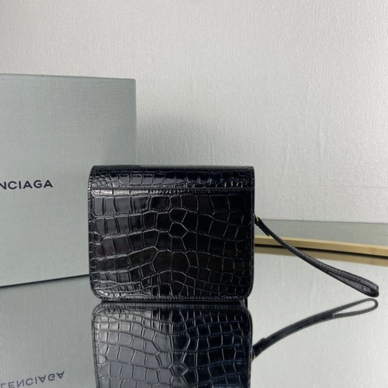 Exact replica Balenciaga Luxe Crocodile-Embossed Big B Tofu Bag