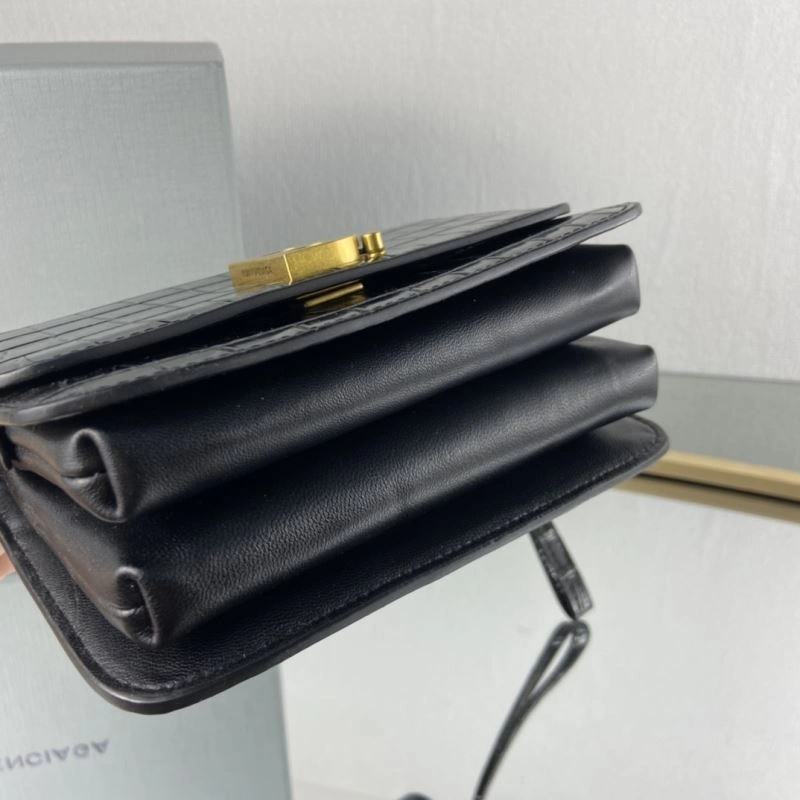 Exact replica Balenciaga Luxe Crocodile-Embossed Big B Tofu Bag