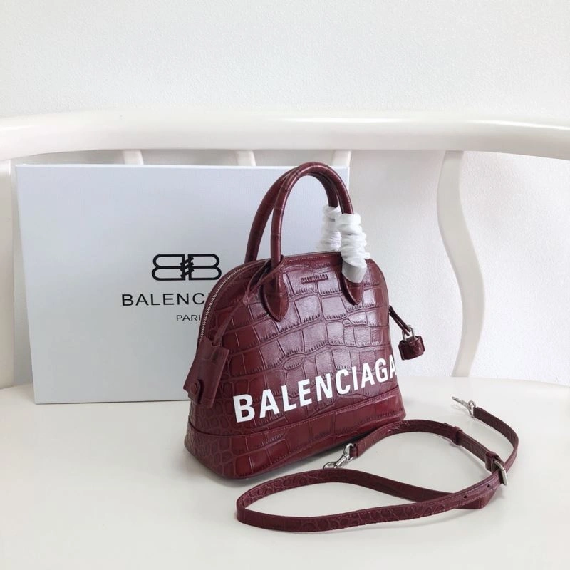 Inexpensive Balenciaga Luxury Burgundy Crocodile Shell Bag with Strap 26cm