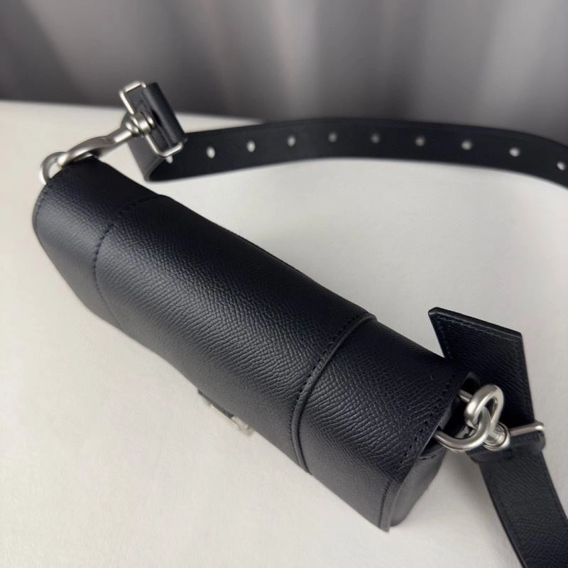 High accuracy Balenciaga Lychee Black Hourglass Bag - Unisex Curved Design