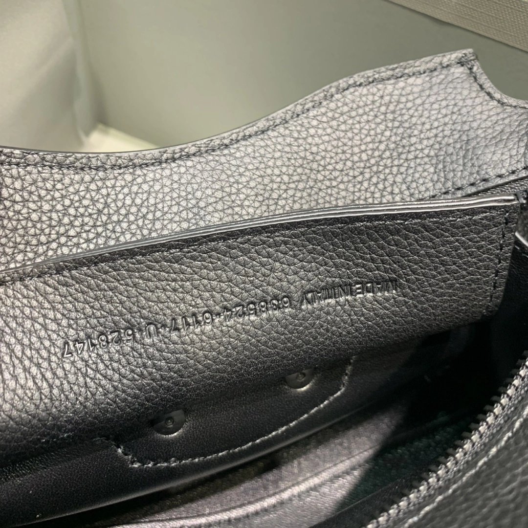 Genuine Balenciaga Lychee Noir Neo Classic Motorcycle Handbag - Small Size