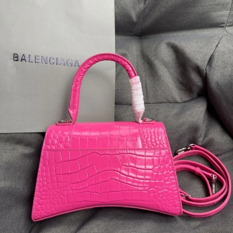 Reasonably priced Balenciaga Magenta Hourglass Crocodile Pattern Bag S Size