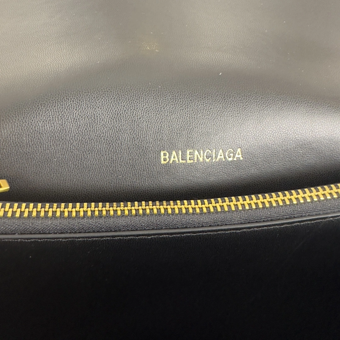 Perfect replica Balenciaga Medium Crush Gold Hourglass Chain Bag